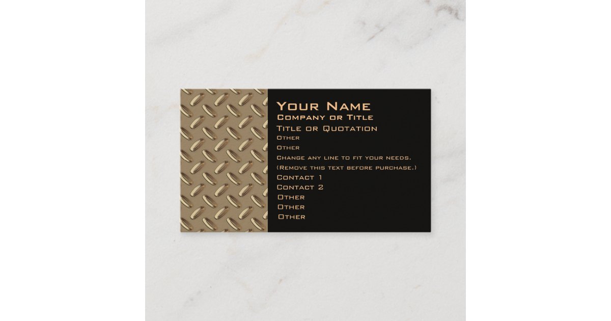 Metal Diamond Plate business card -two sided | Zazzle