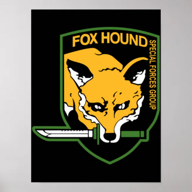 Metal Gear Solid Fox Hound Emblem Classic TShirt Poster | Zazzle