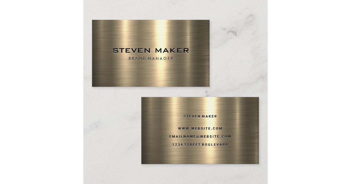 Metal Golden Shine Business Card | Zazzle