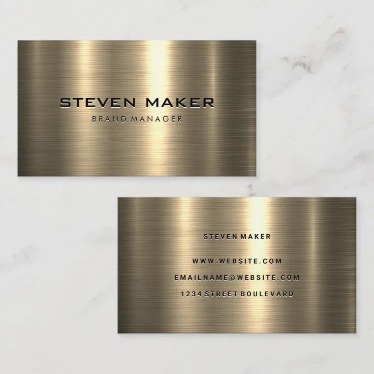 Metal Golden Shine Business Card | Zazzle