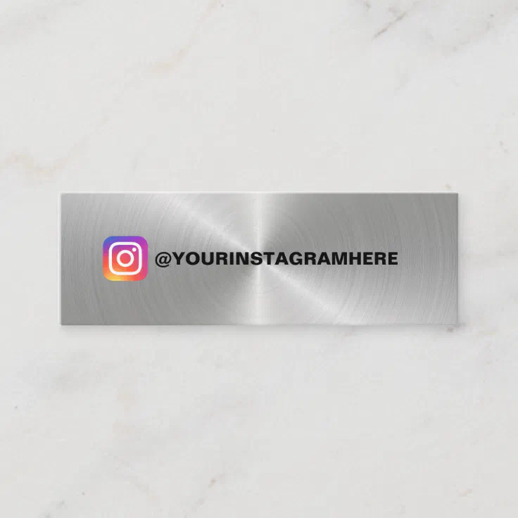 Metal Instagram Social Media Mini Business Card | Zazzle