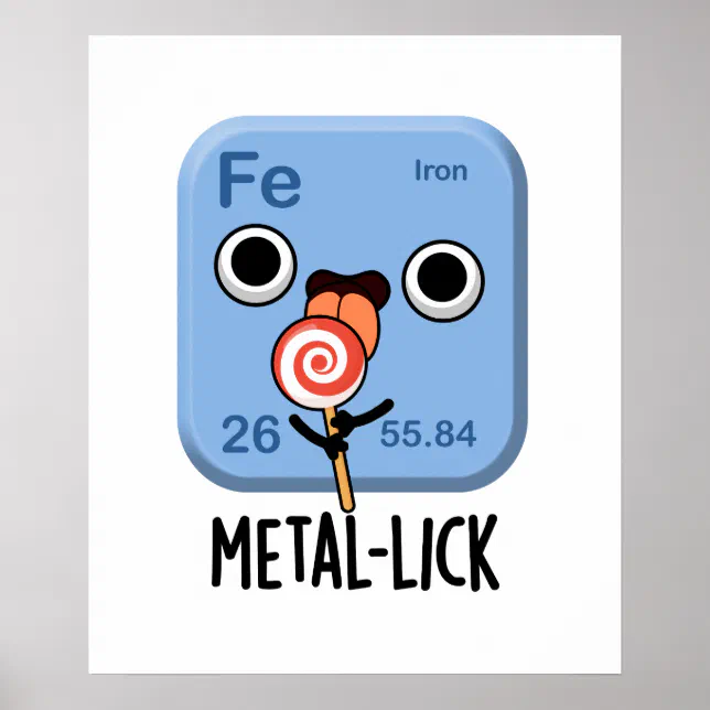 Metal-lick Funny Chemistry Metal Pun Poster | Zazzle