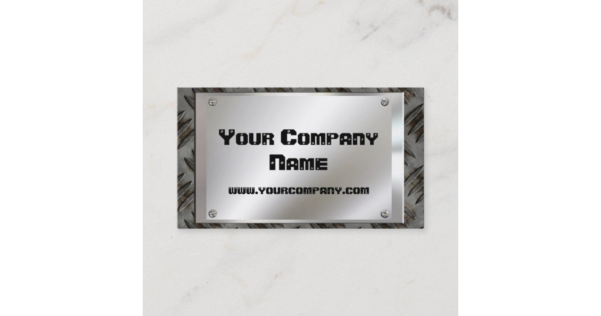 Metal Look Plate With Screws Business Cards | Zazzle