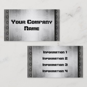 Metal Look With Rivets Border Business Cards | Zazzle