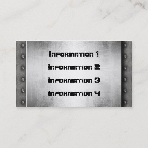 Metal Look With Rivets Border Business Cards | Zazzle