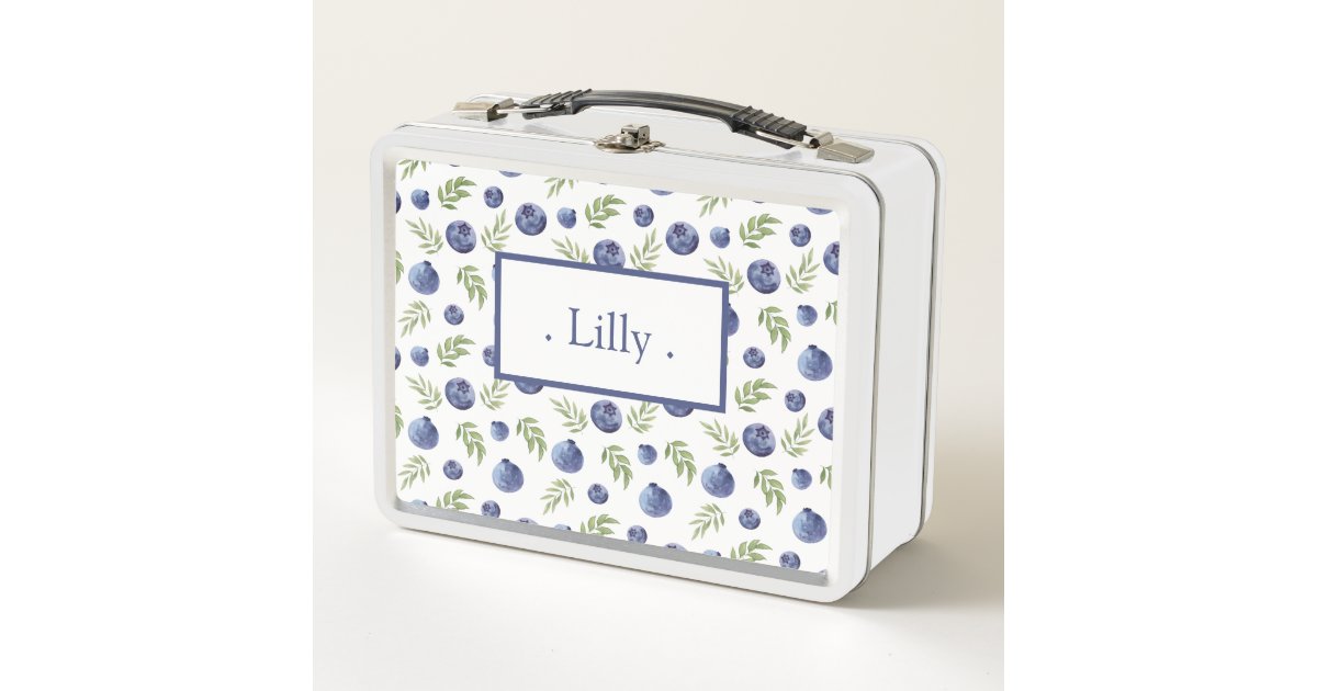 Metal Lunch Box with blueberries | Zazzle