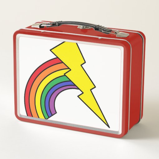 Metal Lunch Box With Rainbows and Lightning Bolts | Zazzle