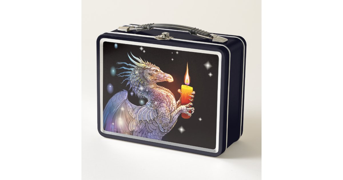 Metal Lunchbox with dragons and candles | Zazzle