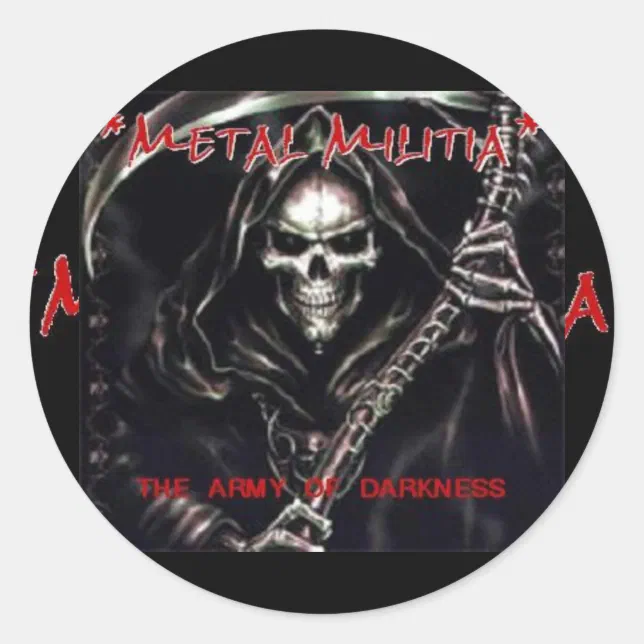 Metal Militia Logo, Metal Militia Classic Round Sticker | Zazzle