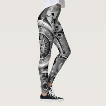Metal parts bionic woman legs leggings | Zazzle