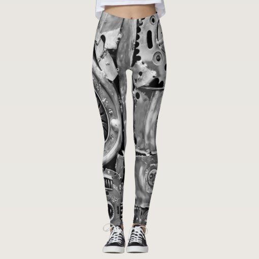 Metal parts bionic woman legs leggings | Zazzle