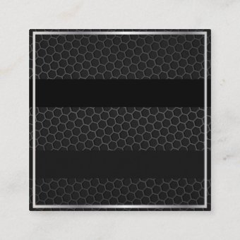 Metal Pattern Silver Border Square Business Card | Zazzle