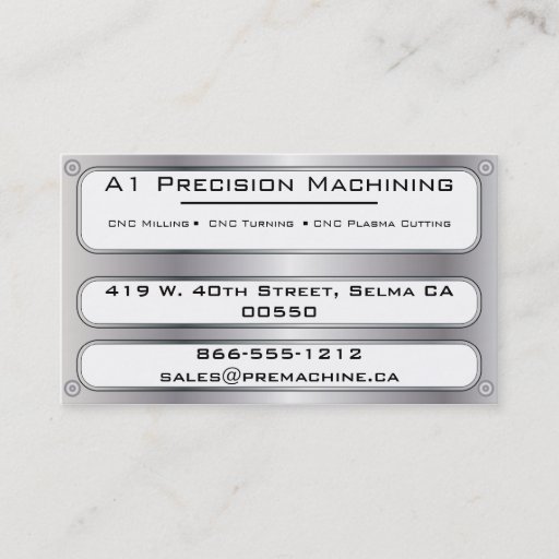 Metal Plate and Rivets - Silver Business Card Templates