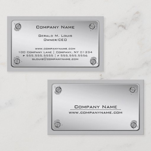 Metal Plate Construction Business Cards | Zazzle