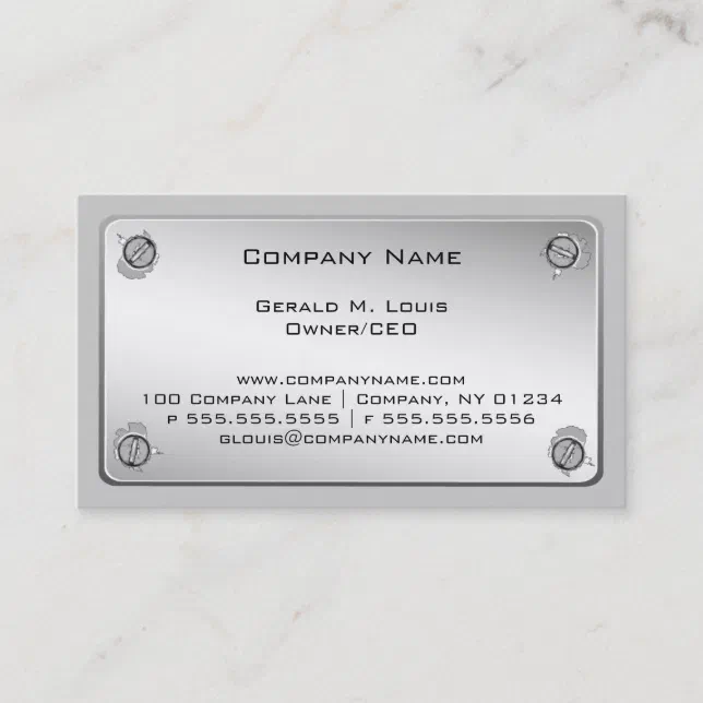 Metal Plate Construction Business Cards | Zazzle