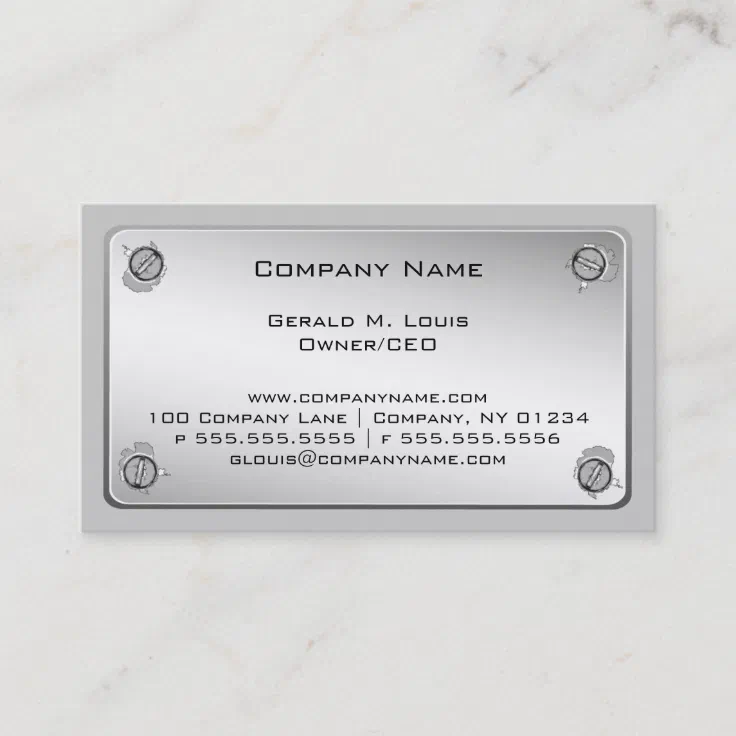 Metal Plate Construction Business Cards | Zazzle