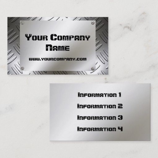Metal Plate With Screws Business Cards | Zazzle
