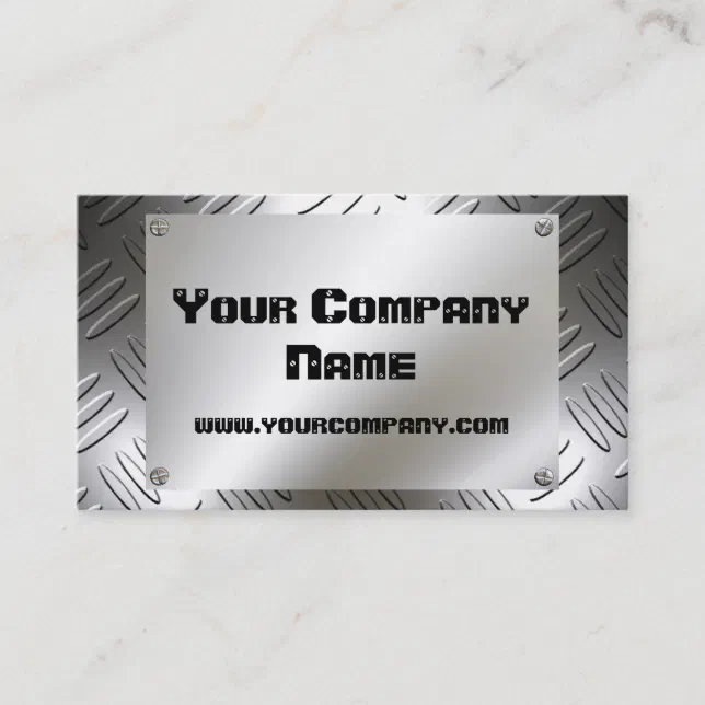 Metal Plate With Screws Business Cards | Zazzle