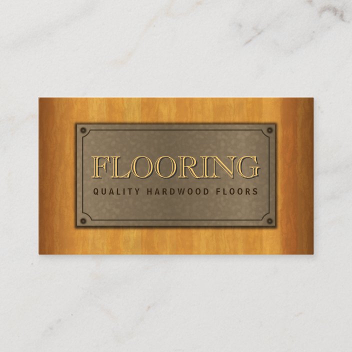 Metal Plate Wood Wooden Flooring Business Cards | Zazzle.com
