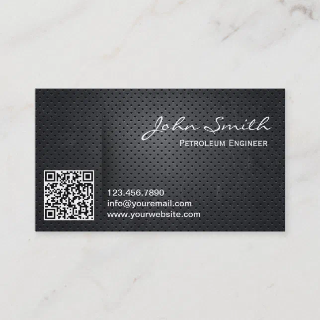 Metal QR Code Petroleum Engineer Business Card | Zazzle