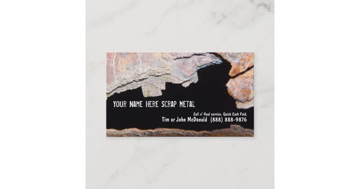 Metal Recycler Scrap - Rusted Pipe Business Card | Zazzle