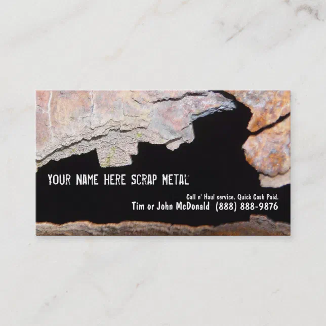 Metal Recycler Scrap - Rusted Pipe Business Card | Zazzle