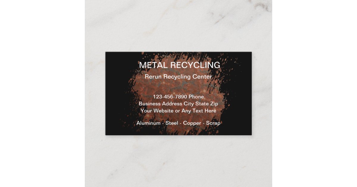 Metal Recycling And Scrap Yard Business Card | Zazzle