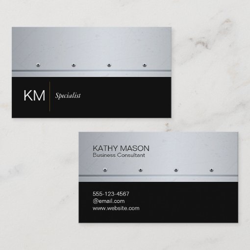 Metal Rivets Executive | Simple Minimal Business Card | Zazzle