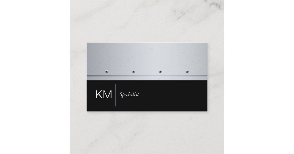 Metal Rivets Executive | Simple Minimal Business Card | Zazzle