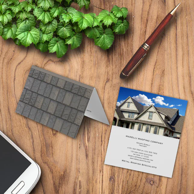 Metal Roofing Company Business Card | Zazzle