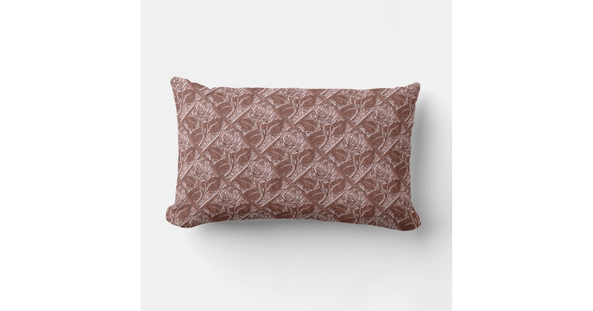 Metal Roses-14-Dusty Rose-Lumbar Throw Pillow | Zazzle