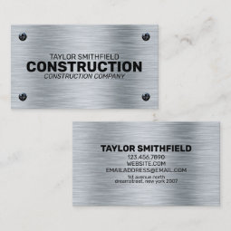 METAL SHEET CONSTRUCTION PROFESSIONAL BUSINESS CARD | Zazzle