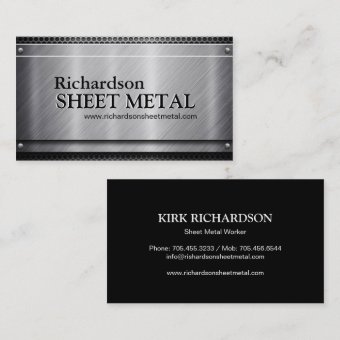 METAL SHEET WORKER BUSINESS CARD | Zazzle