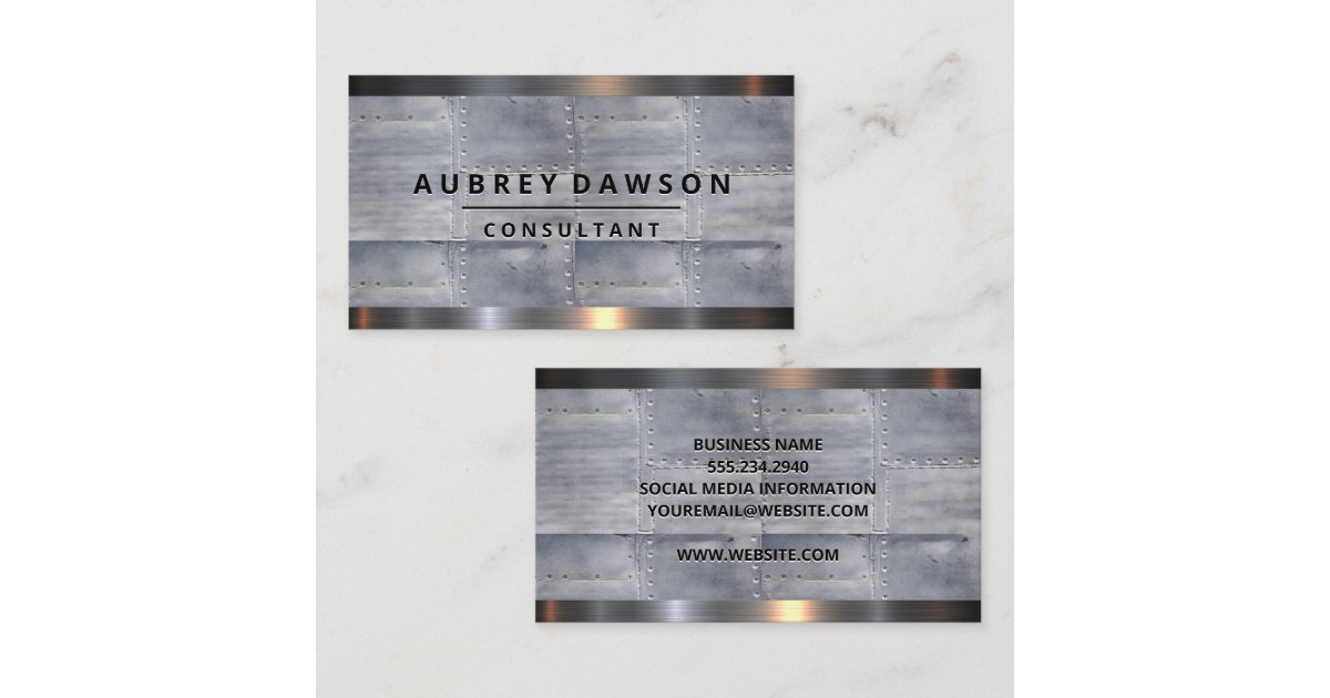 Metal Sheets and Rivets Business Card | Zazzle