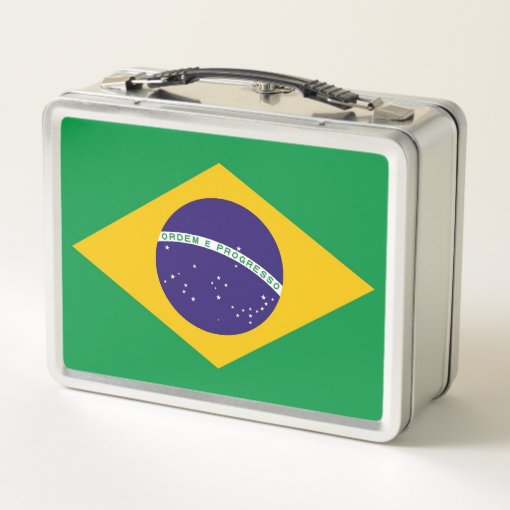 Metal Stainless Lunchbox with Brazil flag | Zazzle