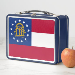 Metal Stainless Lunchbox with flag of Georgia | Zazzle