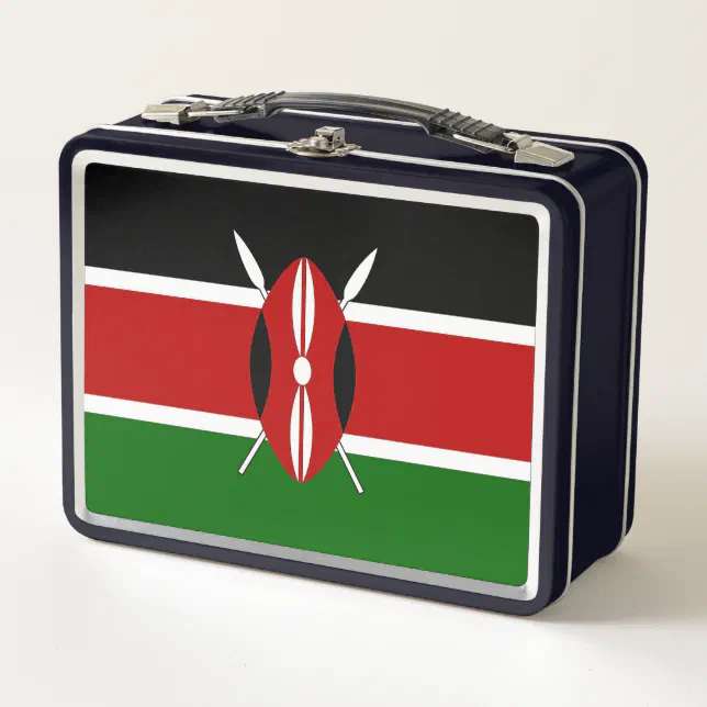 Metal Stainless Lunchbox with flag of Kenya | Zazzle