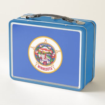 Metal Stainless Lunchbox with Minnesota flag | Zazzle