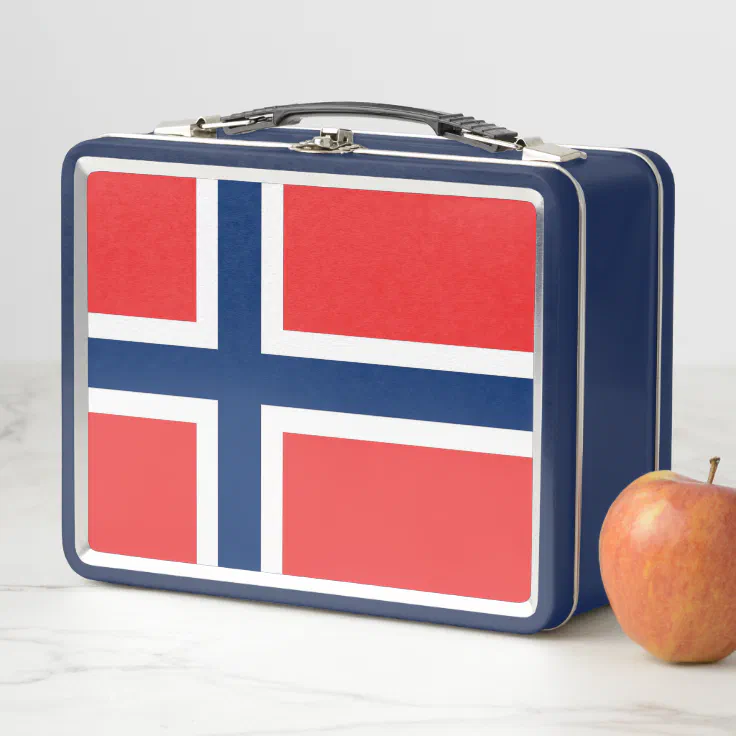 Metal Stainless Lunchbox with Norway flag | Zazzle