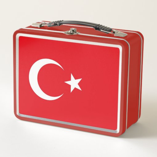 Metal Stainless Lunchbox with Turkey flag | Zazzle