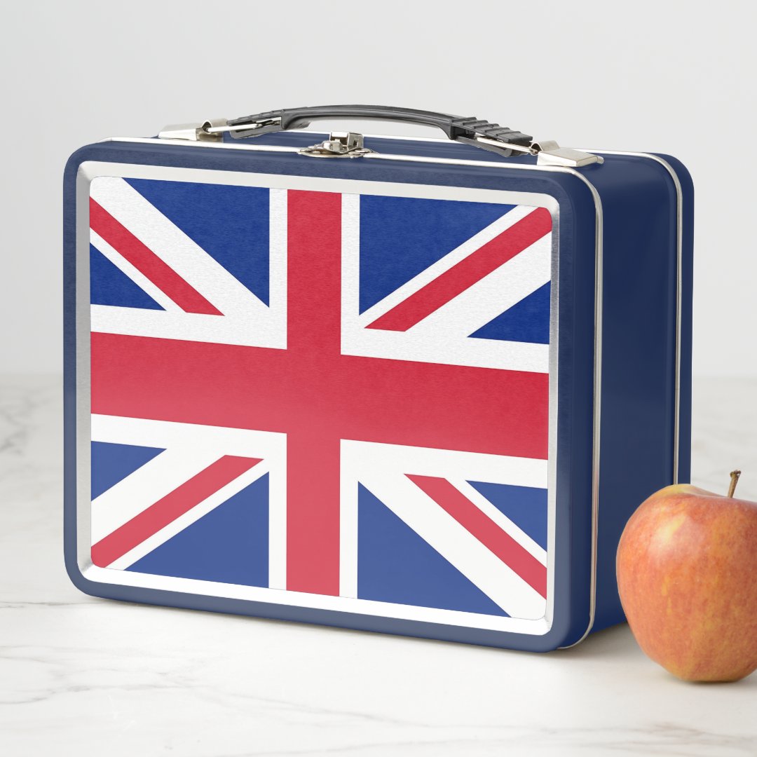 Metal Stainless Lunchbox with United Kingdom flag | Zazzle