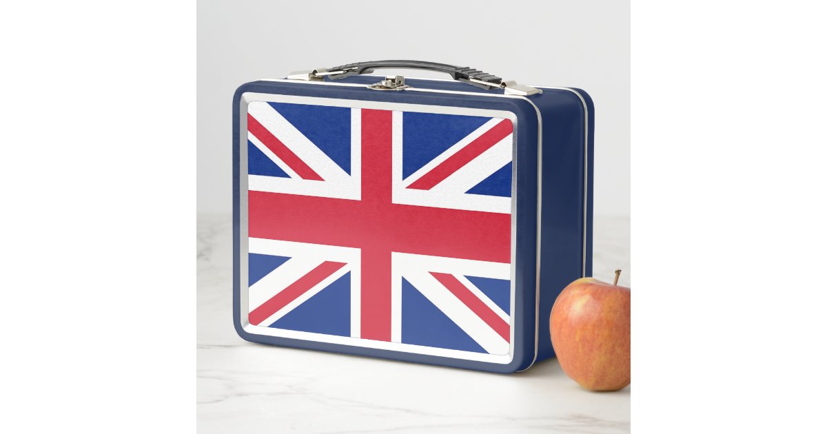 Metal Stainless Lunchbox with United Kingdom flag | Zazzle