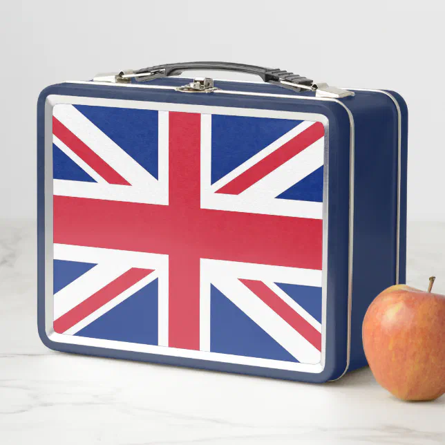Metal Stainless Lunchbox with United Kingdom flag | Zazzle