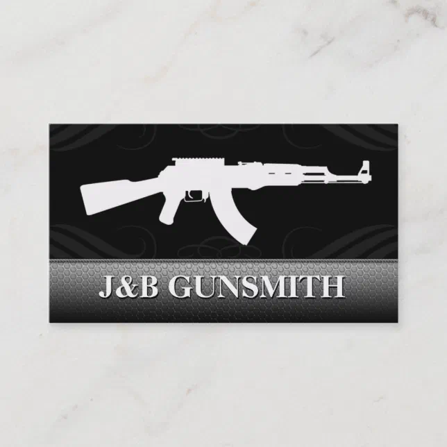 Metal Steel and Guns Gun Shop Business Cards | Zazzle