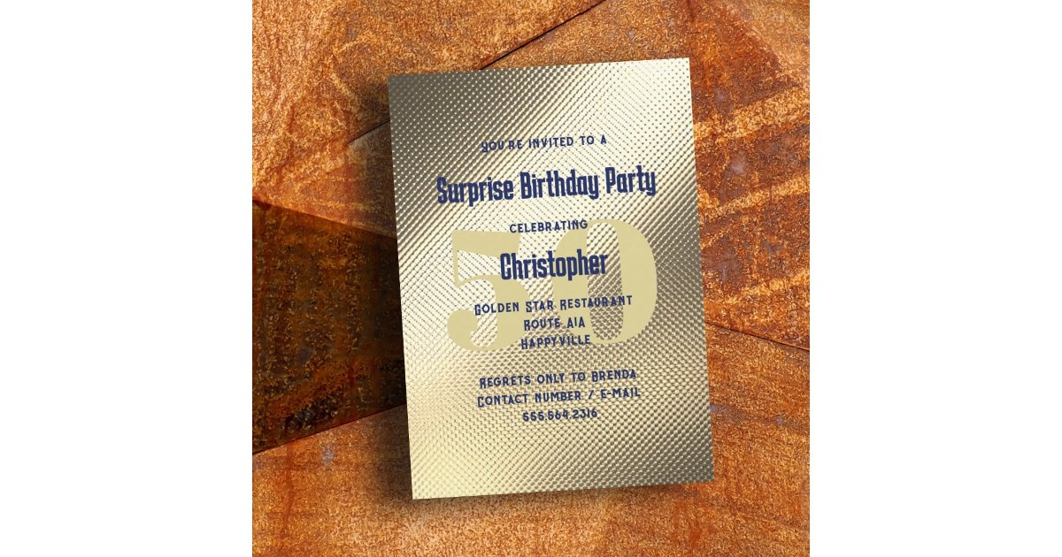 Metal Texture Party Invitation For Men | Zazzle