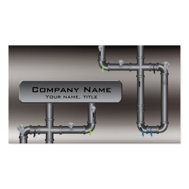 Metal Tubing Design Plumber Profile Card Business Card Template