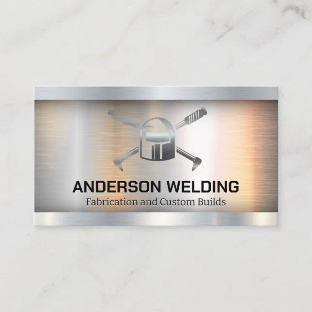 Metal Welder Logo Business Card | Zazzle