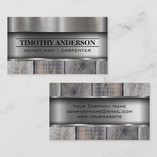 Metal Wood | Building Materials Business Card | Zazzle