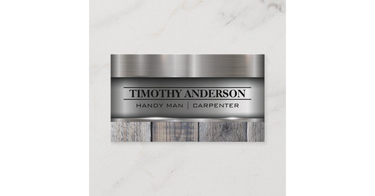 Metal Wood | Building Materials Business Card | Zazzle