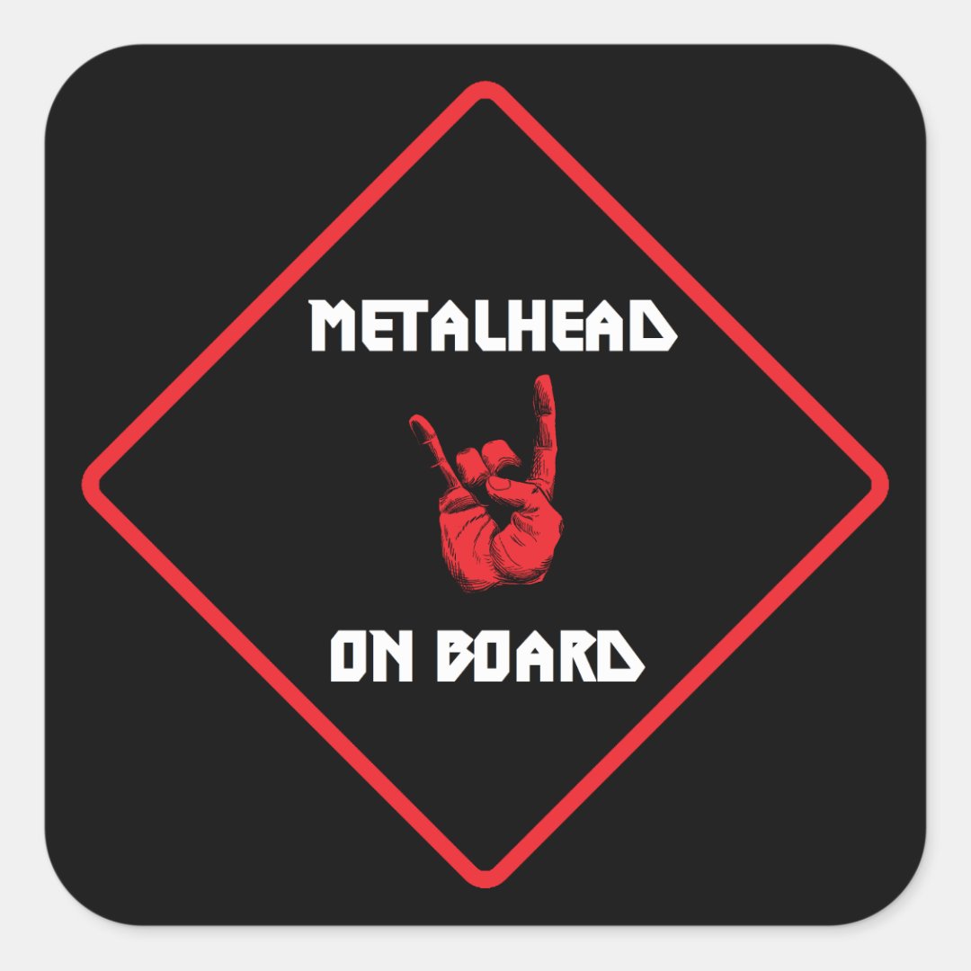 Metalhead On Board Sticker | Zazzle